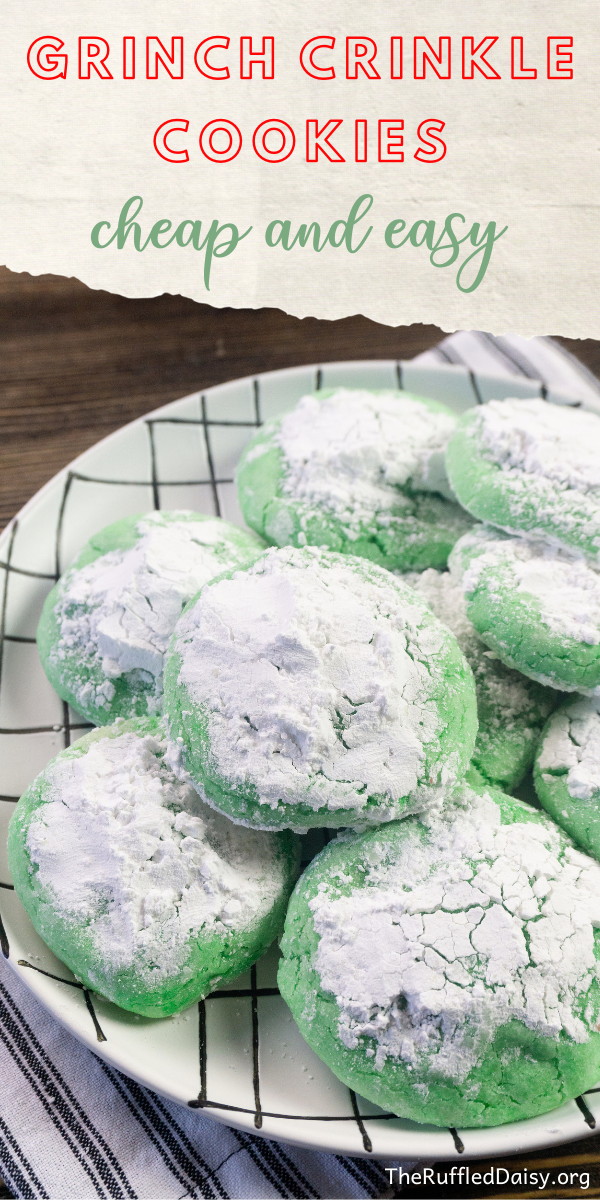 Grinch Crinkle Cookies