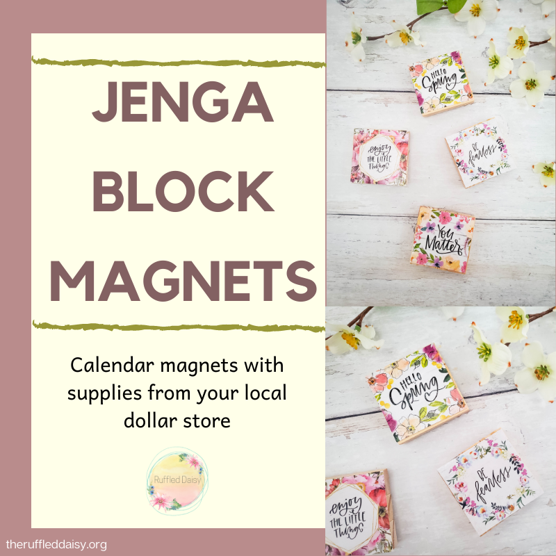 Jenga Block Calendar Magnets