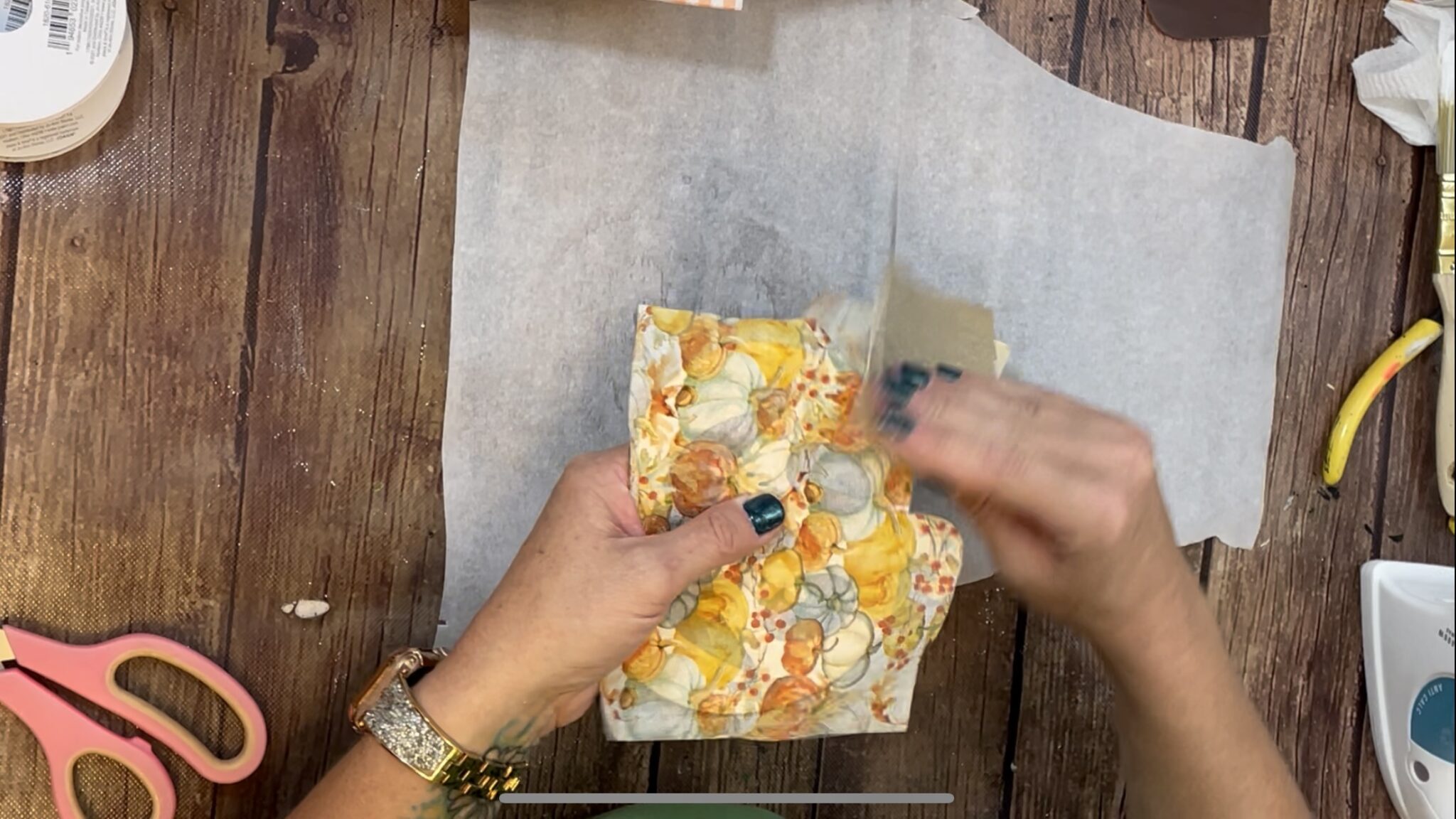 How to Decoupage With Saran Wrap